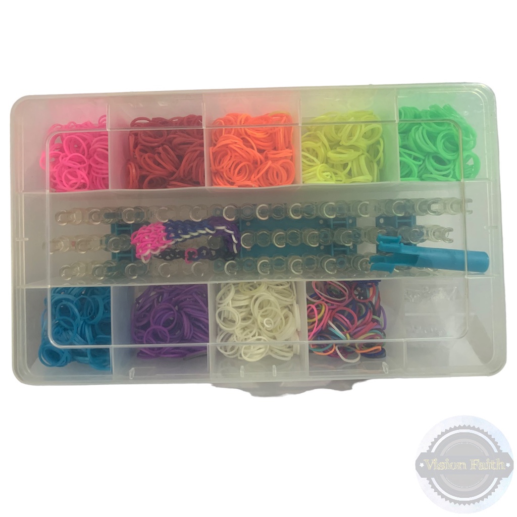 ORIGINAL RAINBOW LOOM RUBBER BAND WITH ORGANIZER BOX | Shopee Malaysia