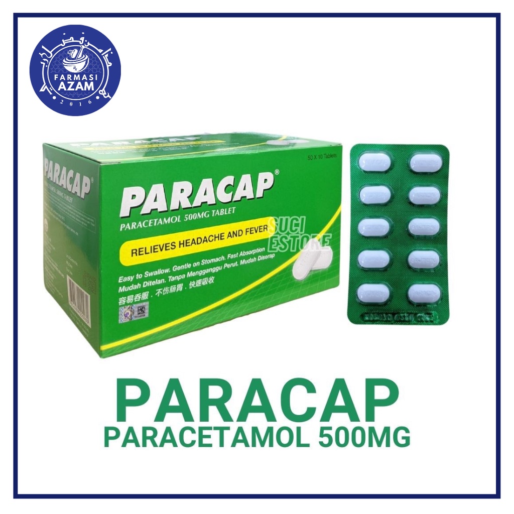 PARACAP 500MG TABLET (PARACETAMOL) 10'S | Shopee Malaysia