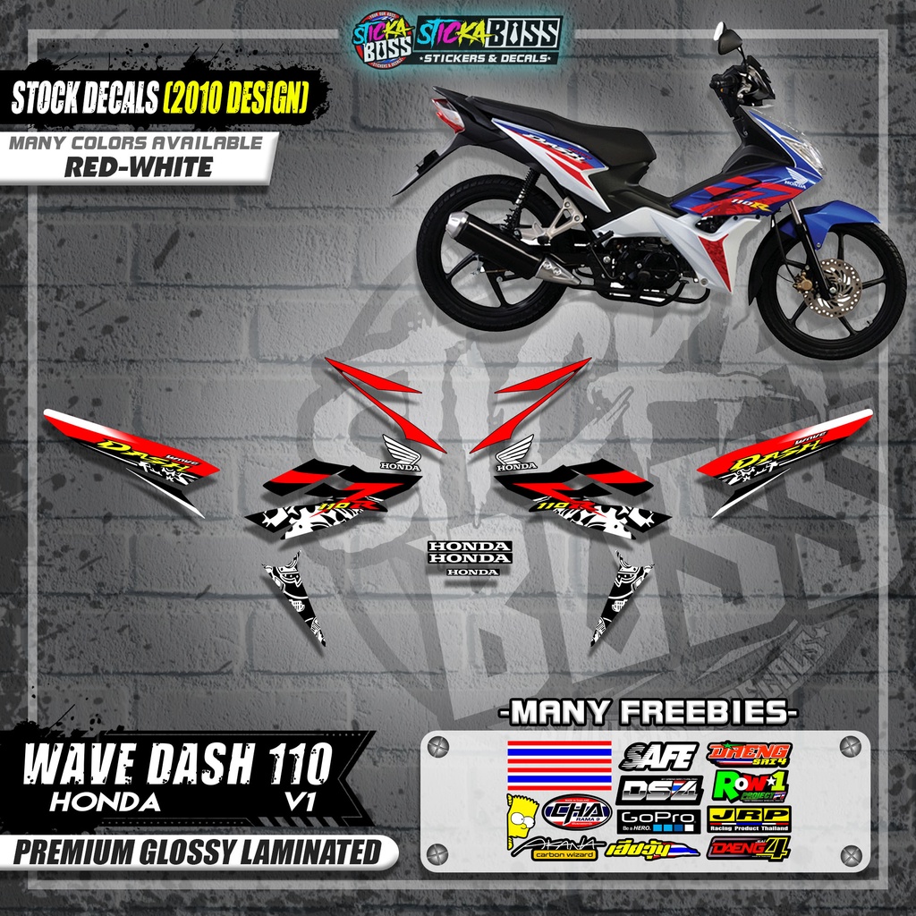 Honda Wave Dash 110r v1 Decals (2010 Design)【WITH FREEBIES】 Rusi Swish ...