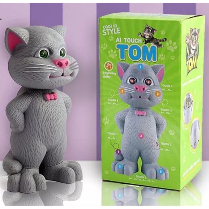 Battery Operated Talking Tom Intelligent Cat Voice Recording with Touch ...