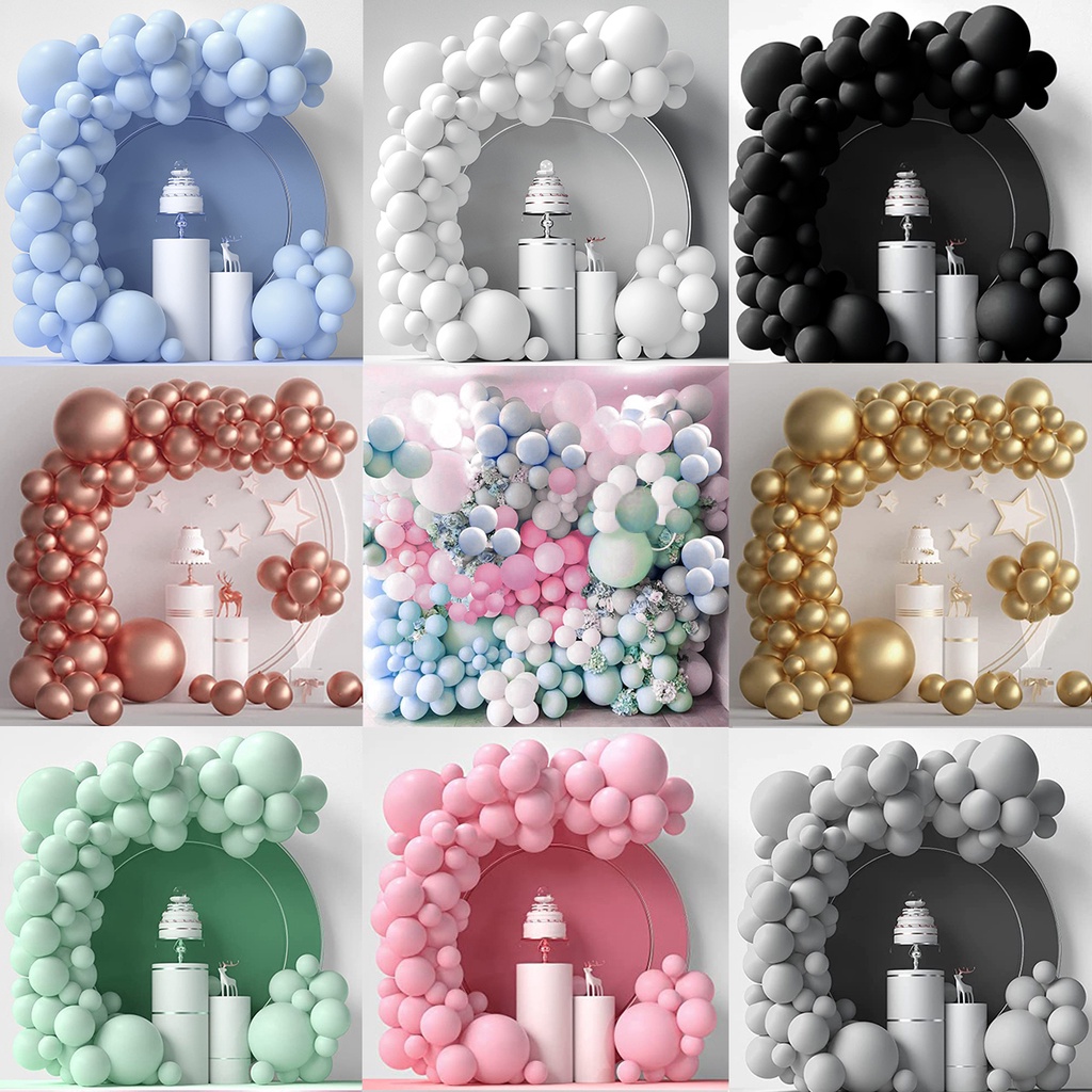 86PCS Solid Color Balloon Birthday Set Birthday Decoration Set Balloon ...