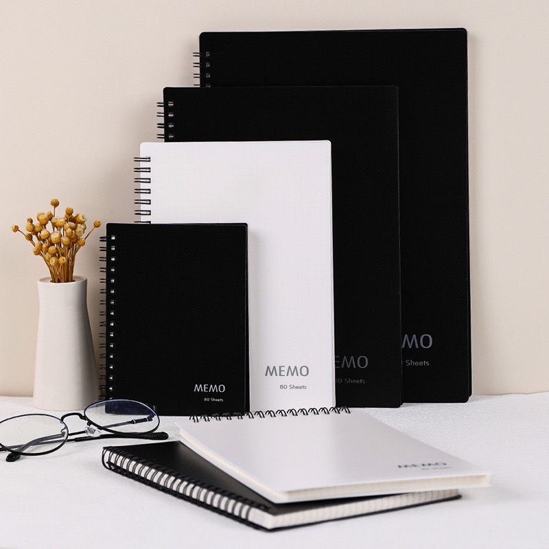 🇲🇾By Design Muji Style White Black Notebook A4 A5 A6 Spiral Wire O ...
