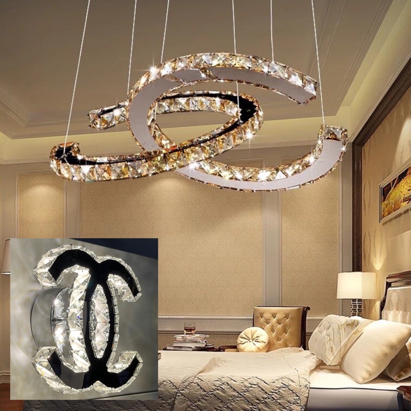 celnLed Chandelier Crystal Ceiling Hanging Lamp Suspension Lamp Modern ...