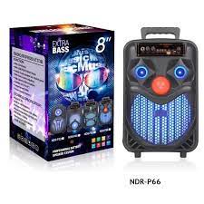 NDR-P66 8" inch BLUETOOTH Speaker Wireless karaoke Led Light ...