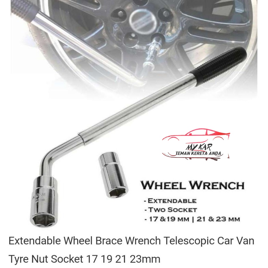 Heavy Duty Shape Tyre Opener Extendable Wheel Wrench Tyre Nut Socket 17 ...