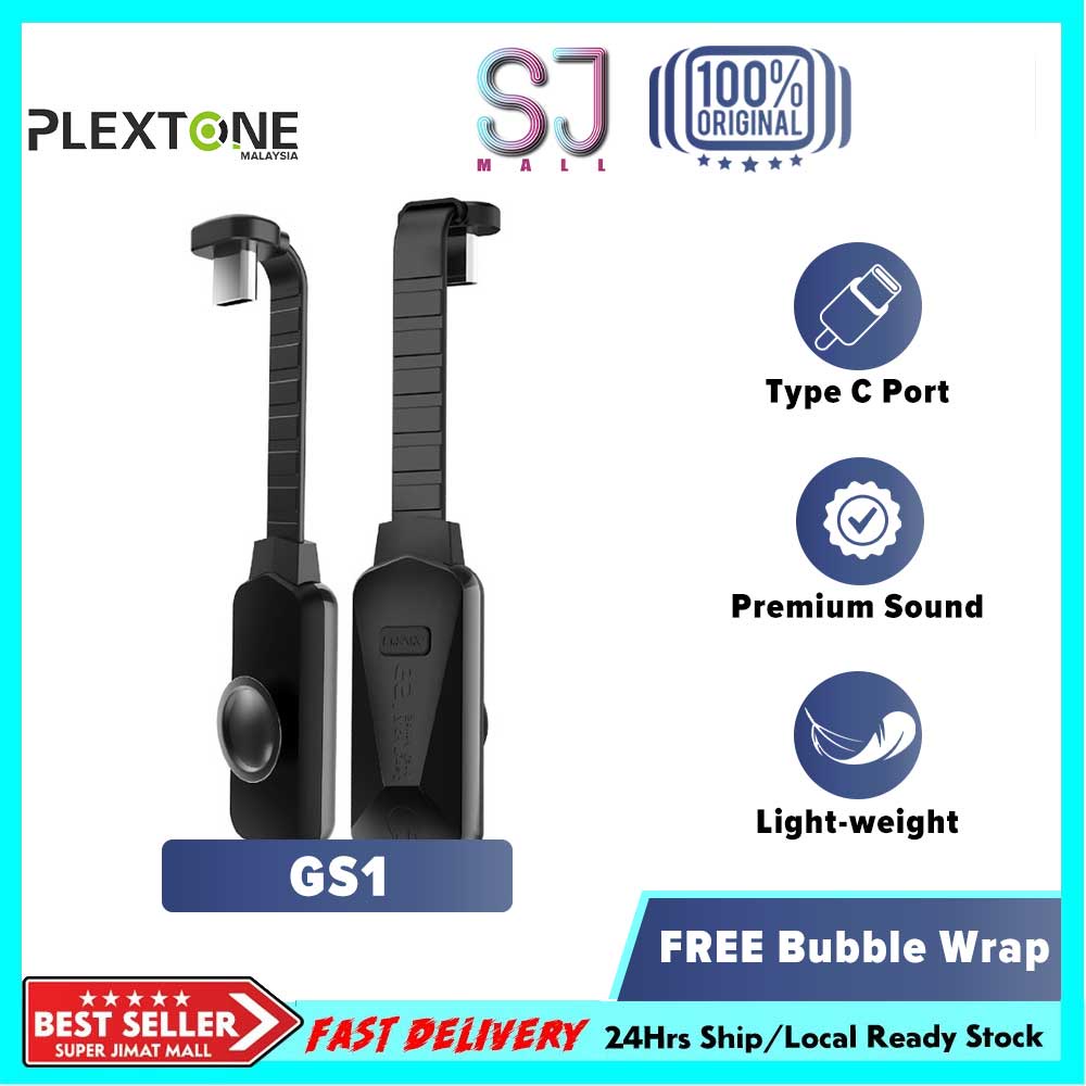 PLEXTONE GS1 Type C to 3.5mm AUX CONVERTER Sound Card Virtual 7.1 CH Type C to Audio Jack AUX ...