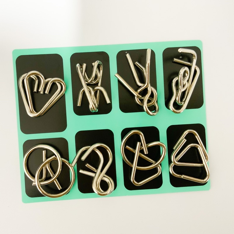 8pcs/set Metal Wire Puzzle IQ Mind Brain Teaser Puzzles Game, Metal ...