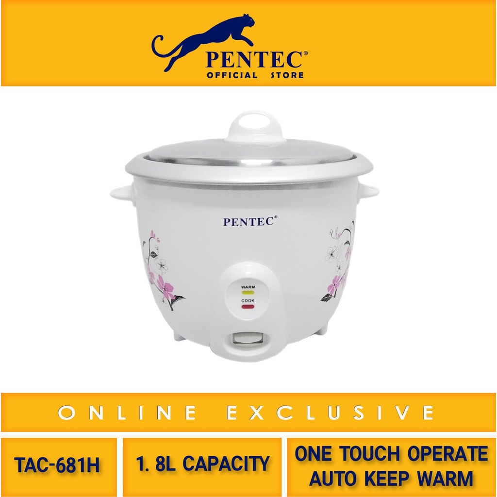 Pentec 1.8L Rice Cooker TAC-681H | Shopee Malaysia