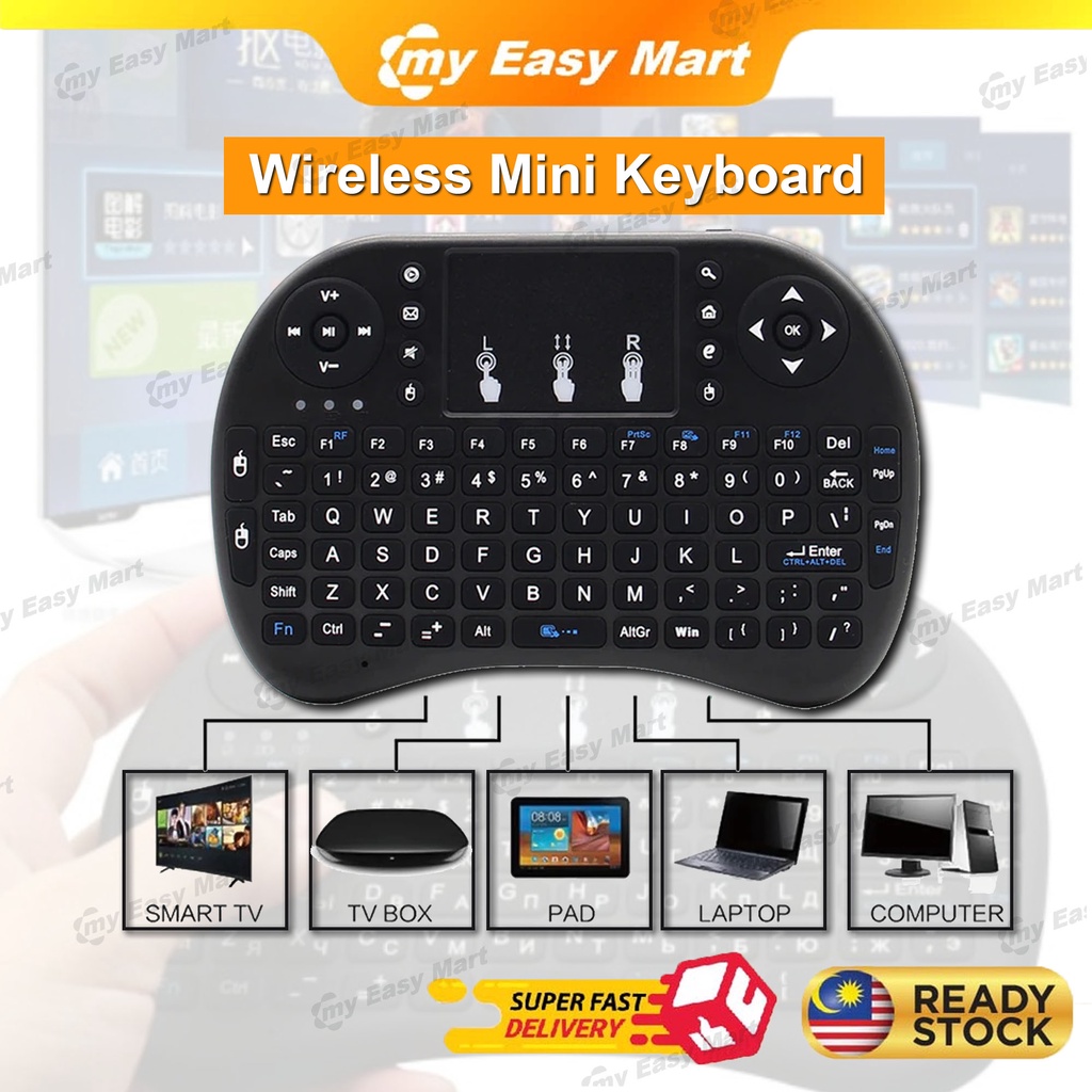 【𝟮𝟰𝗵𝗿 𝗦𝗵𝗶𝗽】Wireless Mini Keyboard Air Mouse i8 Wireless Touchpad Keypad ...
