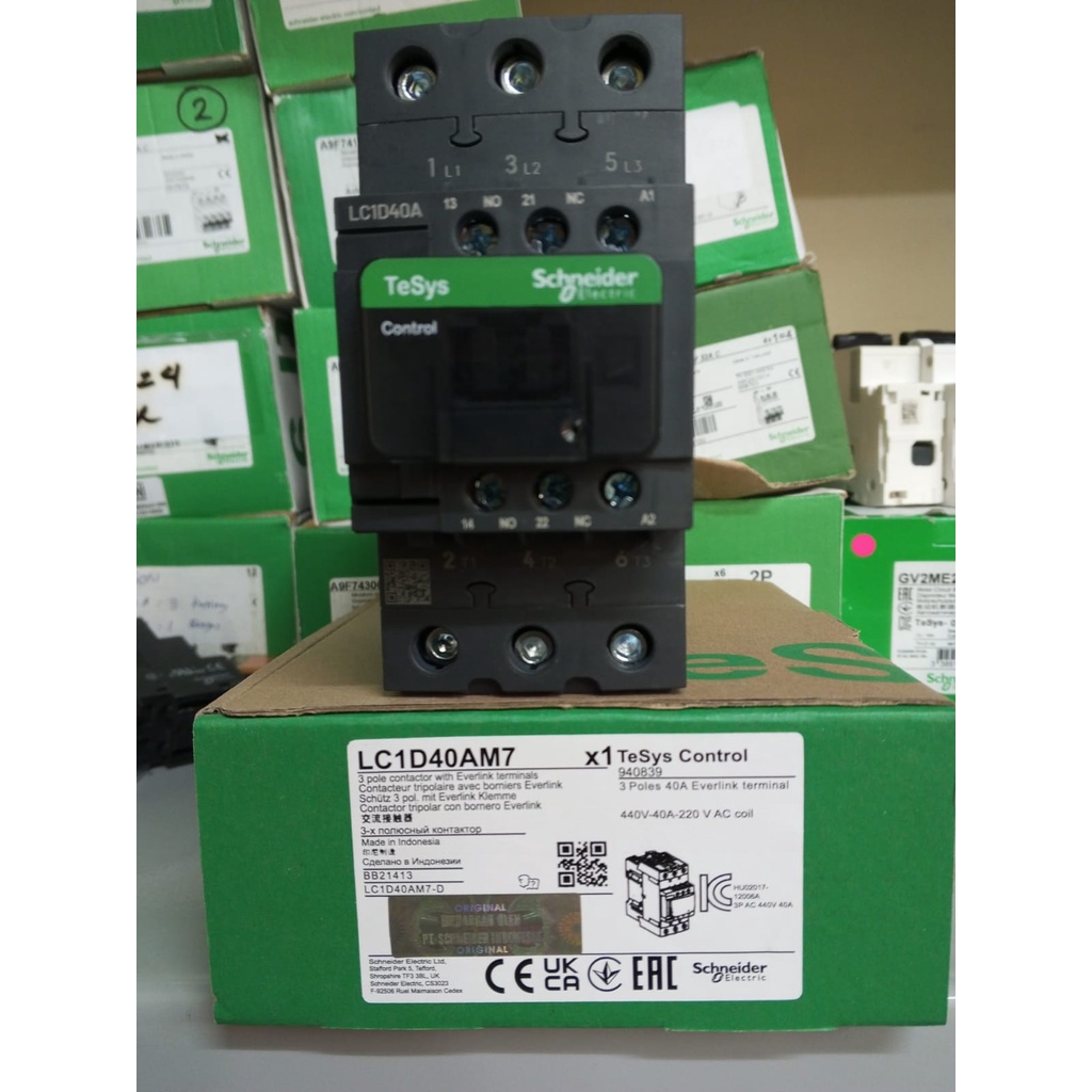 Contactor / Contactor Schneider LC1D40M7 LC1D40AM7 220V 3P 40A 60A 18 ...