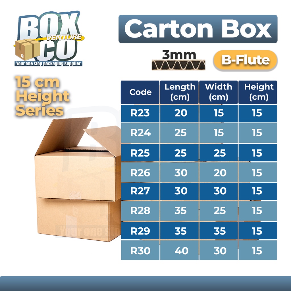 Carton Box Storage Box Packing Box Packaging Box Kotak Murah ~ 15cm ...