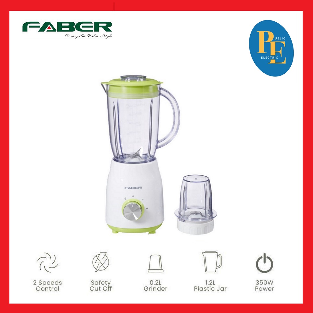 Faber 1.2L Plastic Jar & 0.2L Grinder Food Blender - FBG BLENDY P1211 ...