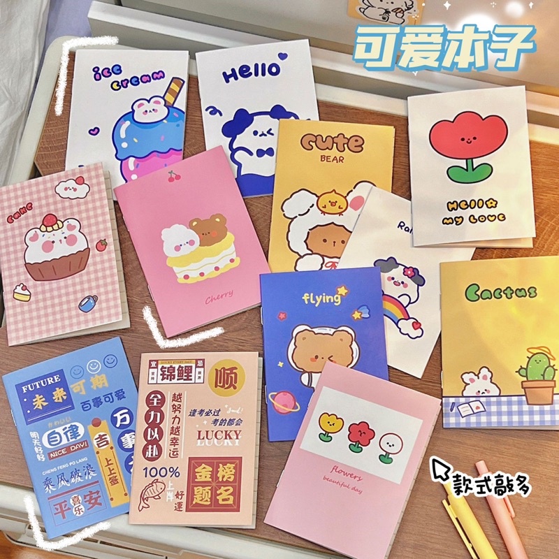 1Pc/1Book Cute Cartoon Notebook Mini Pocket Notepad Small Book Easy ...