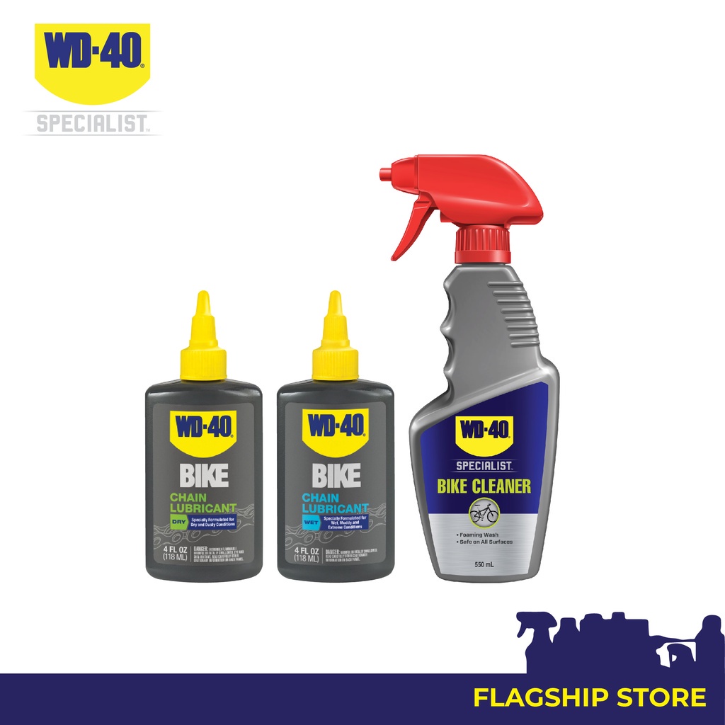 WD-40 Specialist Bike Cleaner 550ml + Bike Dry & Wet Chain Lube 118ml ...