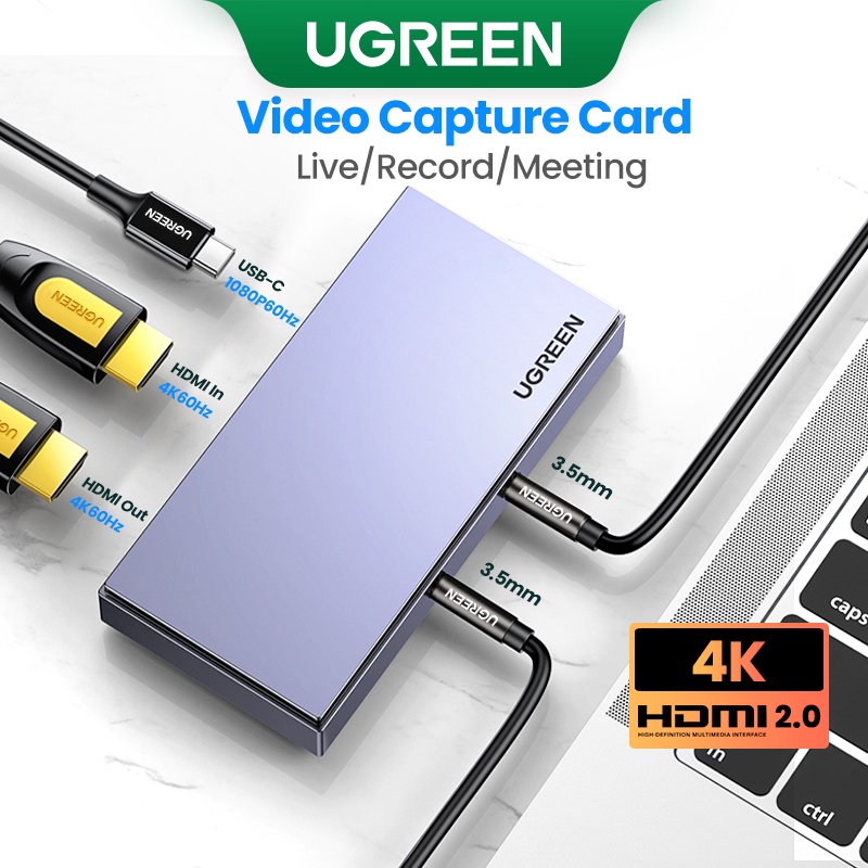UGREEN Video Capture Card 4K HDMI to USB/USB-C HDMI Video Grabber Box ...