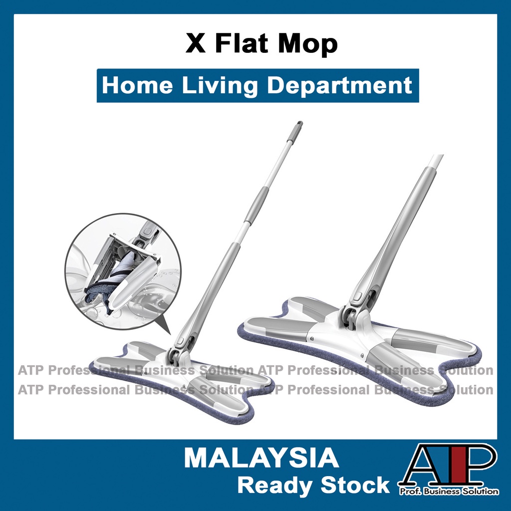 Cleaning🧽 New Model X-Type Easy Floor Mop With Microfiber Mop Pad 懒人拖把 ...