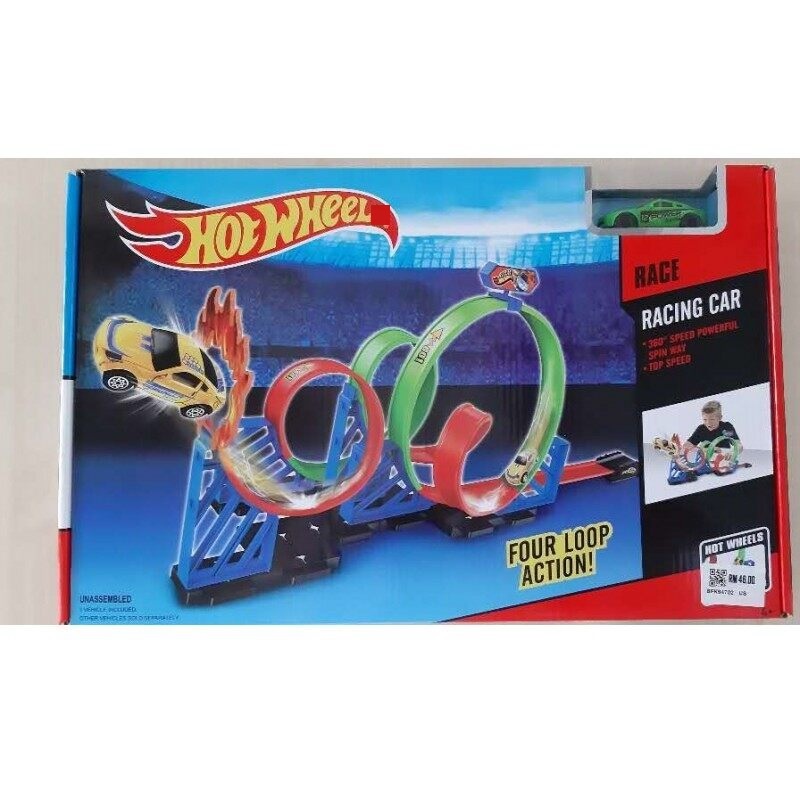 GKIDS HW03 Hot Four Loop Action Series – Race Track Diecast Car Speed ...