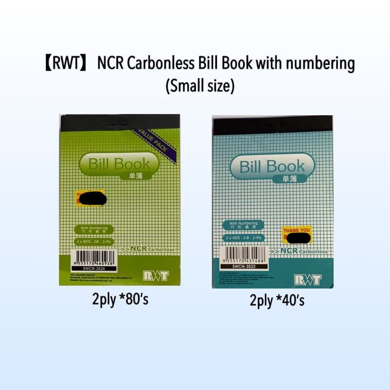 RWT Bill Book With Numbering NCR Carbonless 2ply SWCN-3522 / SWCN-3524 ...