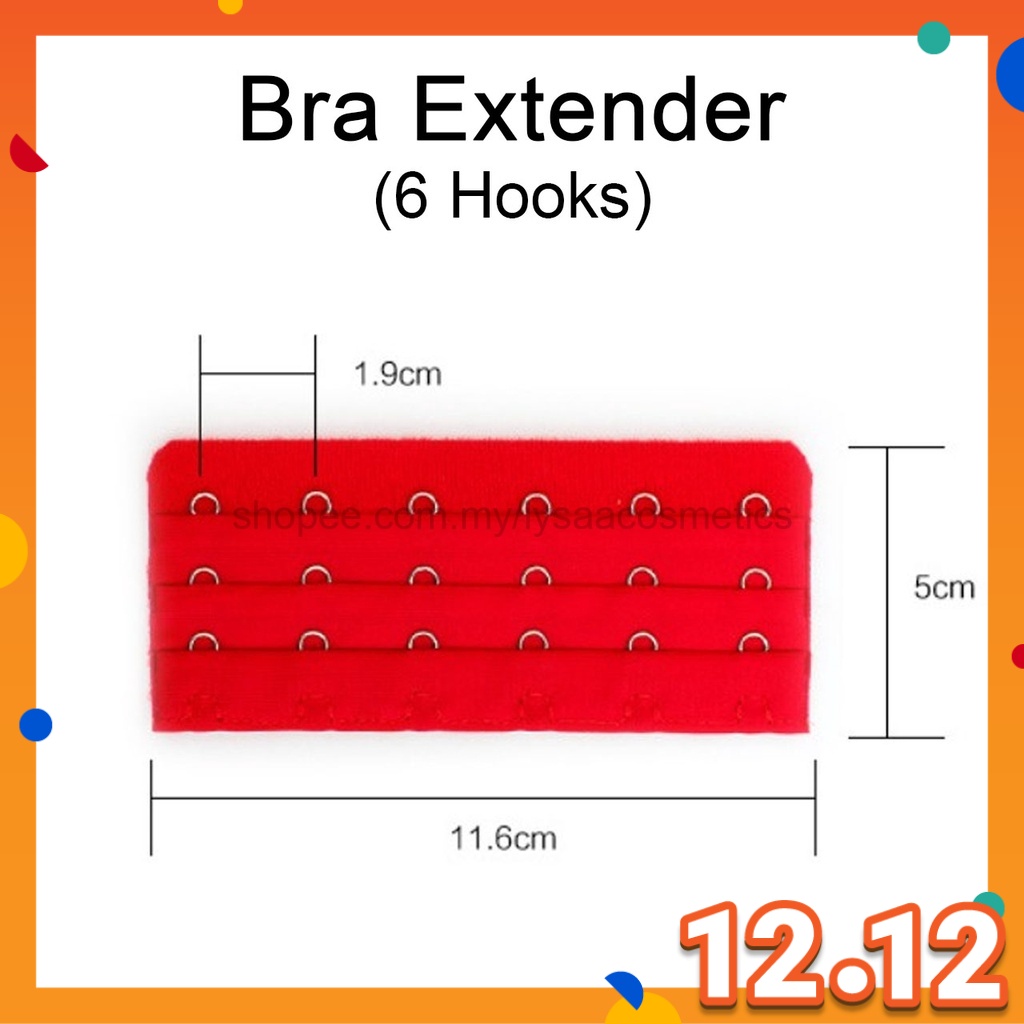 6 Hooks 3 Rows Bra Extender Extension Bras Elastic Back Girdle Nursing ...