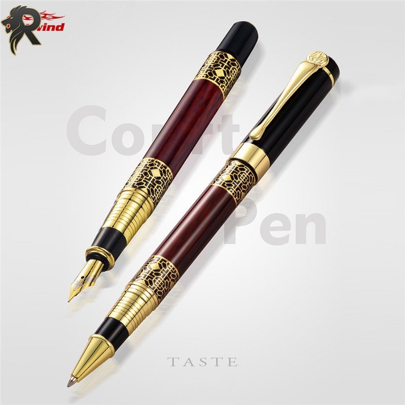 RL HW Classic Design Business Men Metal Ink Fountain Pen Luxury Rose ...