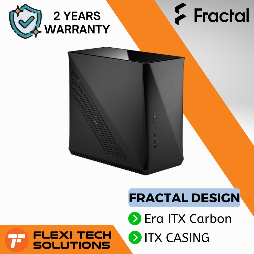 Flexi Tech FRACTAL DESIGN Era ITX Carbon TG ITX Casing Carbon Black PC ...
