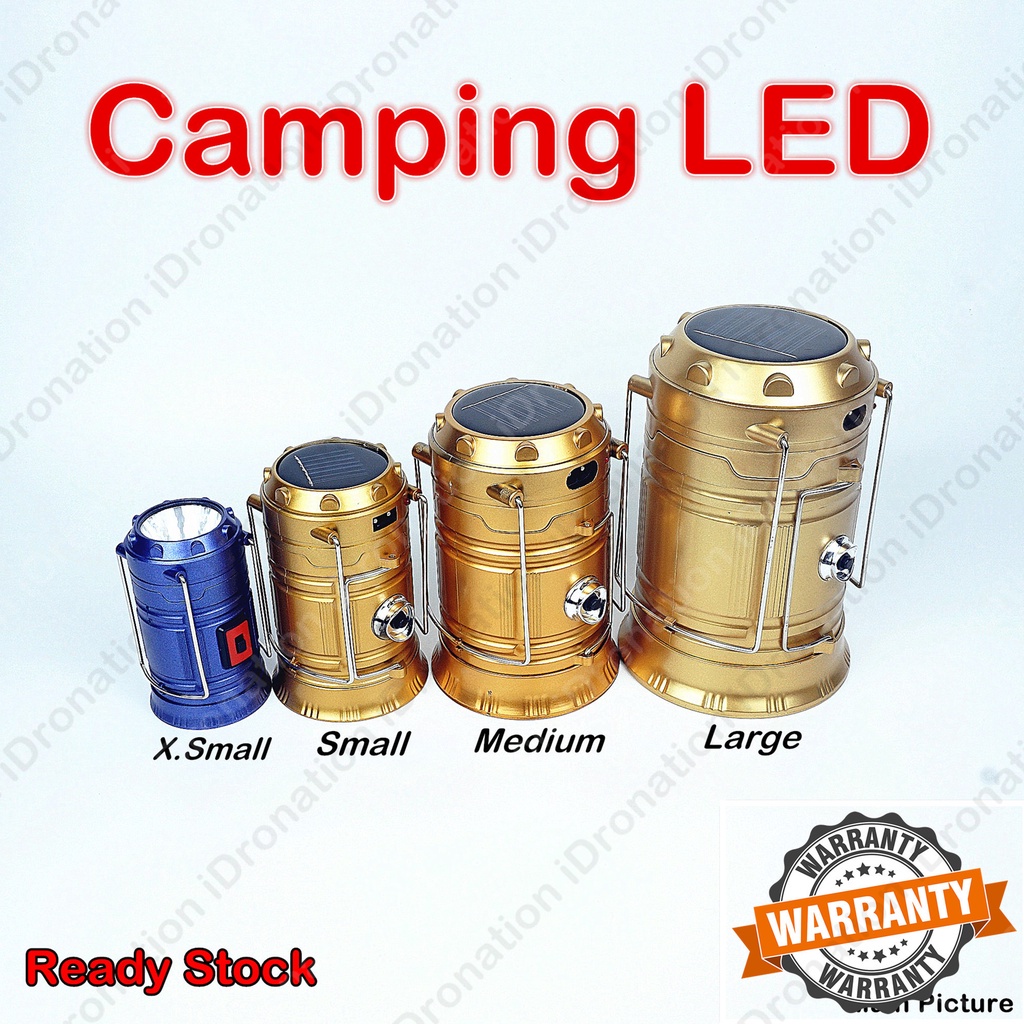 Portable Solar LED Camping Lantern Light Fishing Rechargeable ...