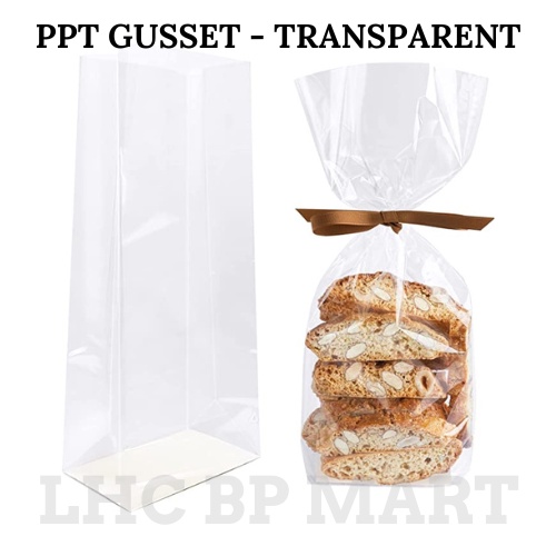 [LHC] PPT GUSSET TRANSPARENT 500G / GUSSET FLAT BOTTOM CELLOPHANE BAGS ...