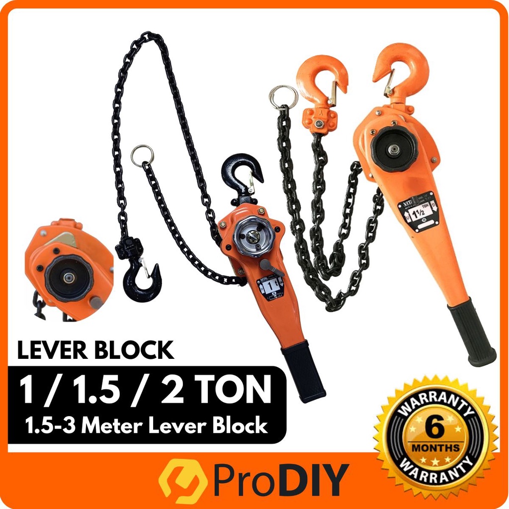 1 / 1.5 / 2 Ton x 1.5m / 3m Lever Block Chain Hoist Hand Operated Lever ...