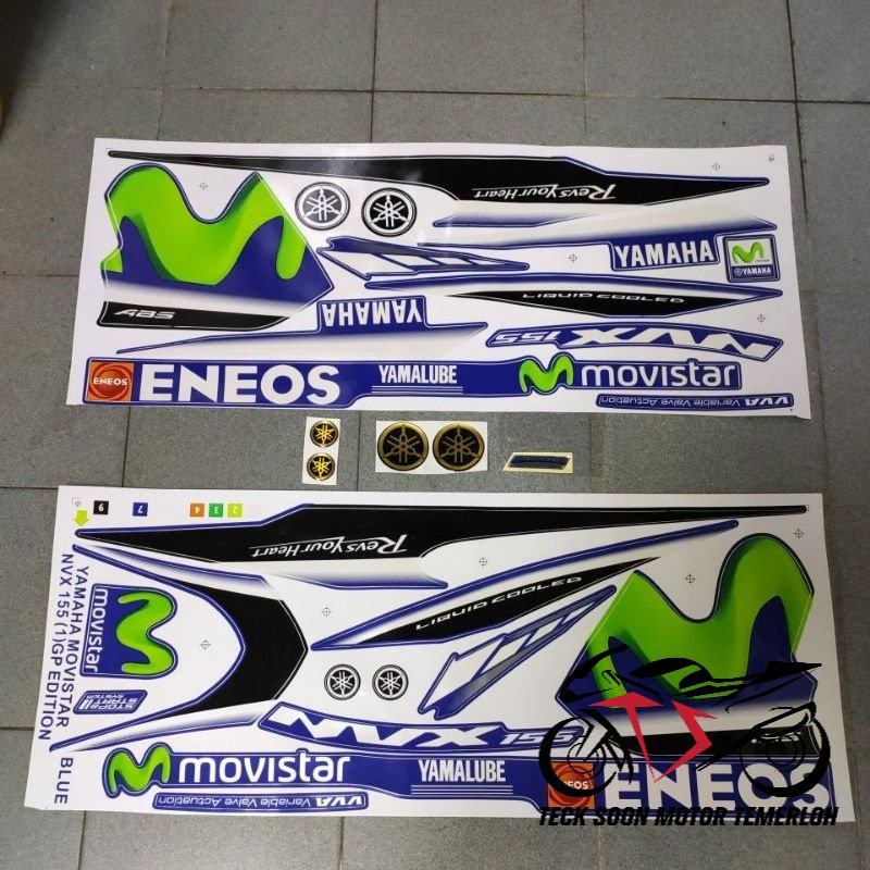 Stiker sticker body stripe cover set (1) yamaha nvx155 nvx 155 movistar ...