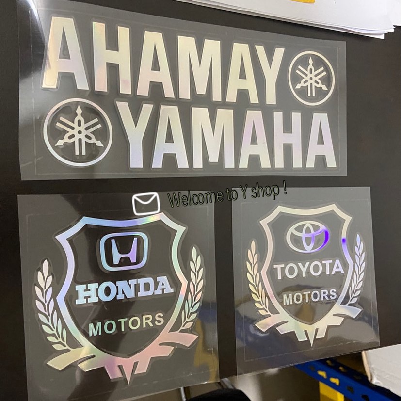 Car , motorcycle sticker Tulisan YAMAHA , logo HONDA TOYOTA | Shopee ...