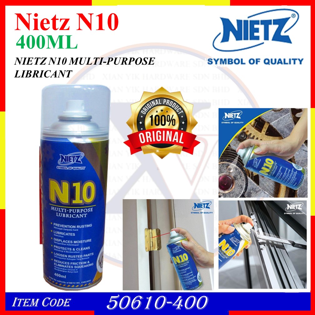 50610-400 400ml NIETZ N10 MULTI-PURPOSE LUBRICANT ANTI-DUST SPRAY l WD ...