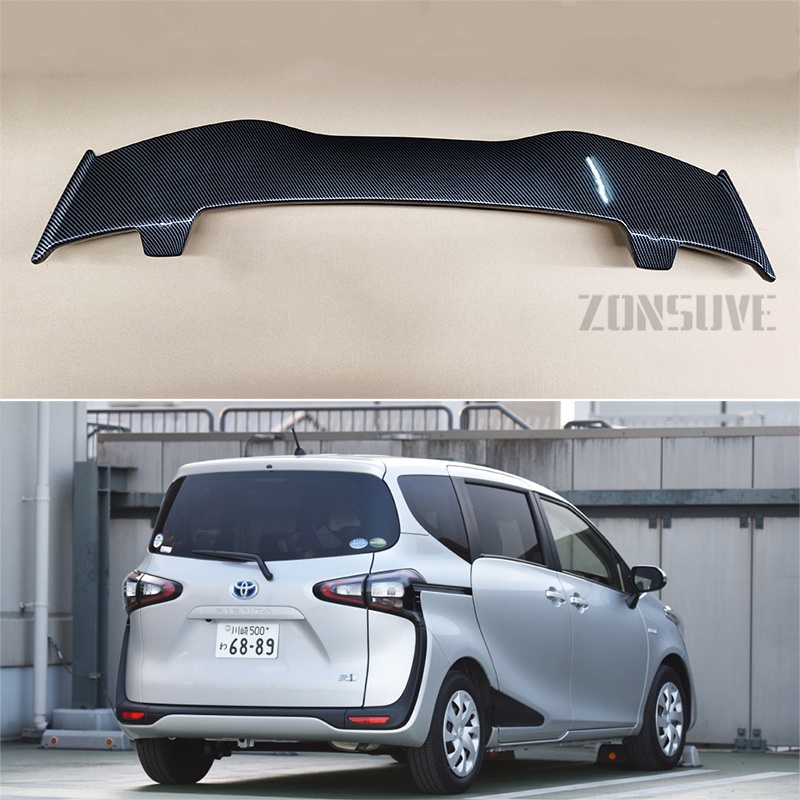 Use For Toyota Sienta 2015 Spoiler ABS Plastic Carbon Fiber Look ...