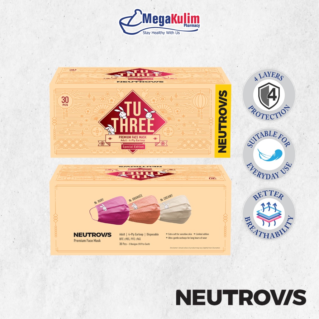 Neutrovis CNY 2023 Tu-Three Premium 4Ply Medical Face Mask (30's ...