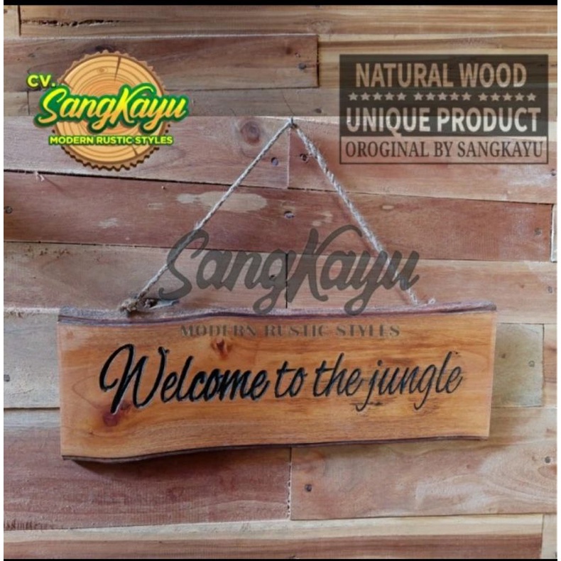 KAYU Wooden name plate signage sign carved custom wooden name sign ...