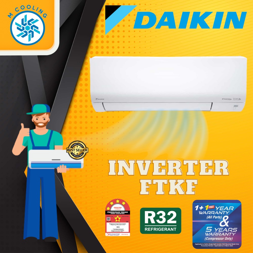 [BIG OFFER] Daikin Aircond Inverter R32 1.0HP ~ 2.5HP FTKF MODEL (WITH WIFI ADAPTOR) | Shopee ...