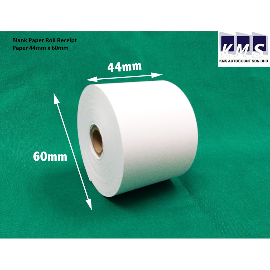 Blank Paper Roll Receipt Paper 44mm x 60mm-10 Rolls | Shopee Malaysia