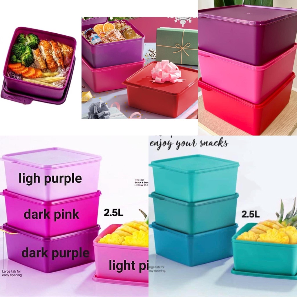 Authentic Tupperware Snack n stack (1) 2.5L/5L Food Storage/ Large ...