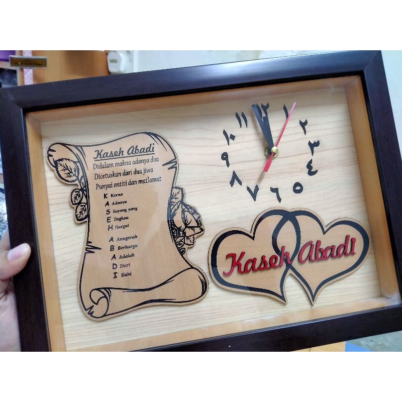 CUSTOM Frame Clock/Jam Frame Custom/Hadiah/Penghargaan/Birthday ...