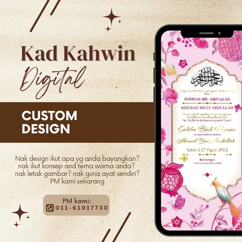 KAD KAHWIN DIGITAL CUSTOM DESIGN | Kad Kahwin Murah | E-Card Wedding ...