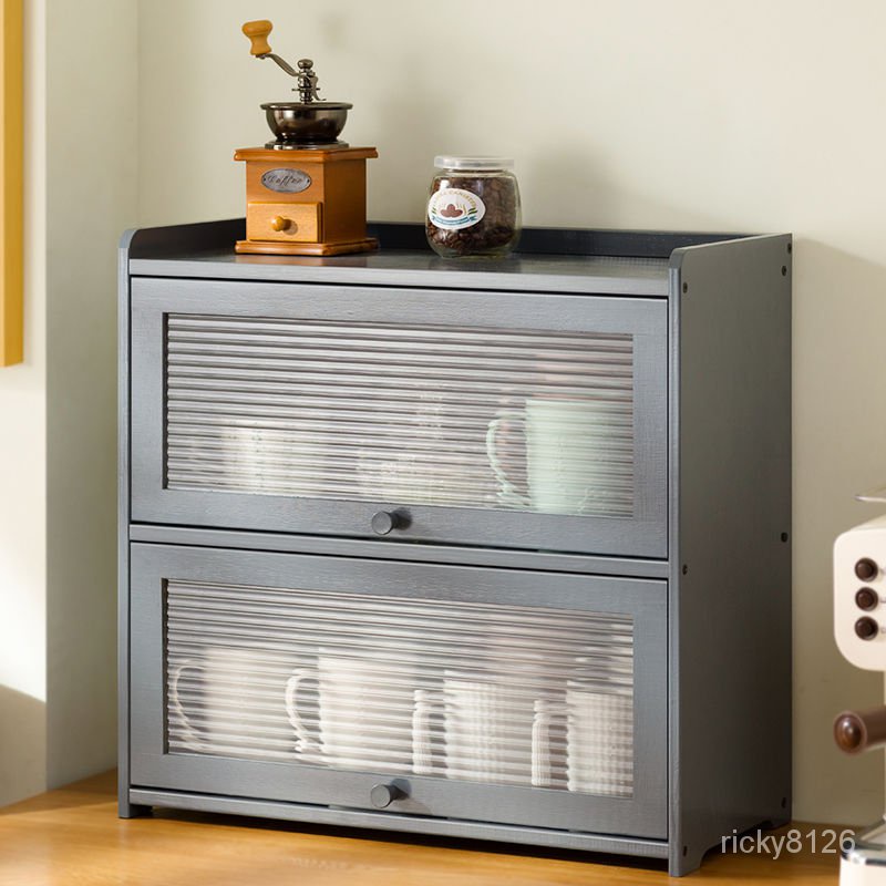 Multi-layer kitchen storage cabinet large-capacity water cup holder ...