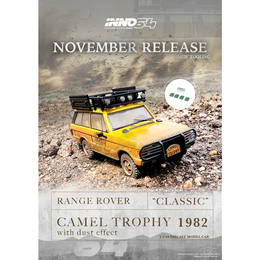 INNO MODELS INNO64 1/64 RANGE ROVER CLASSIC CAMEL TROPHY DUST EFFECT ...