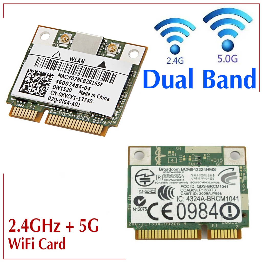 Broadcom BCM943224HMS Dell 2.4GHz 5GHz Dual Band Wireless DW1520 WLAN ...