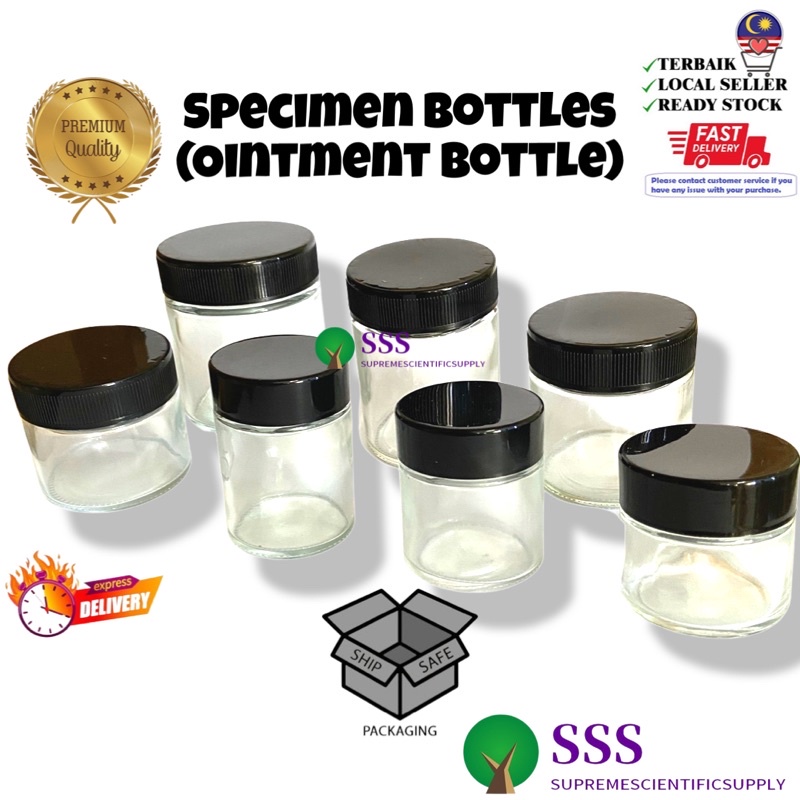 🔥[Ready stock]🔥Specimen Bottles / Ointment Bottles , Clear (Plastic ...