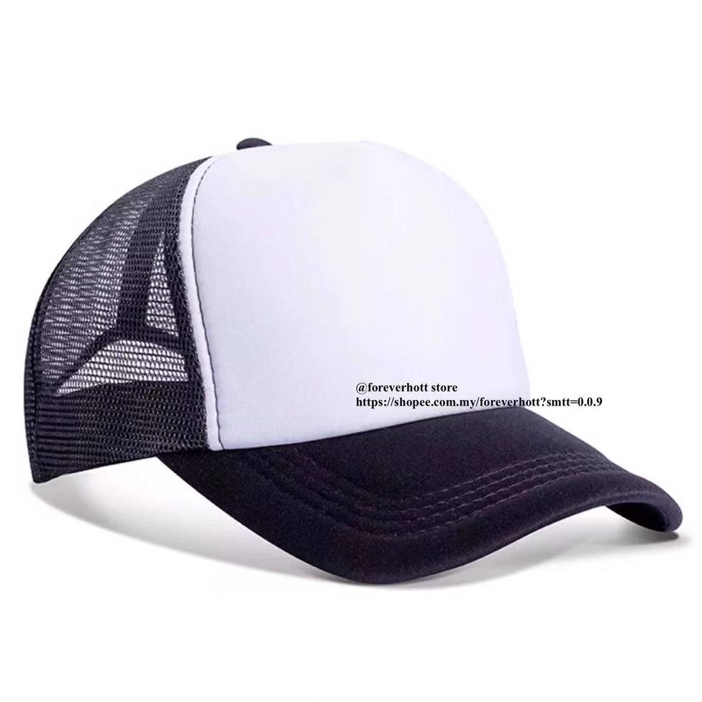 Topi Jaring Kosong Hitam Trucker Baseball Caps Plain Black Basic Cap ...