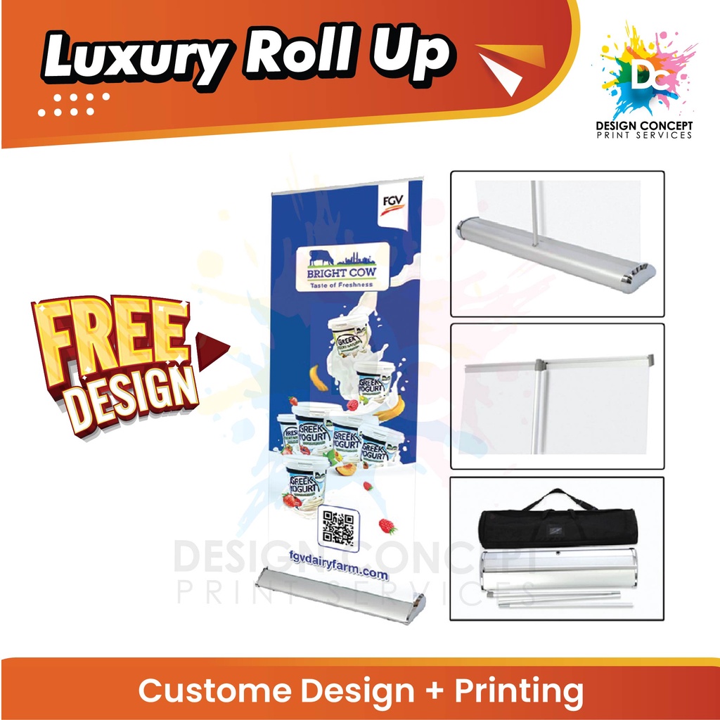 Luxury Roll Up Bunting With Printing + (FREE DESIGN) | Shopee Malaysia