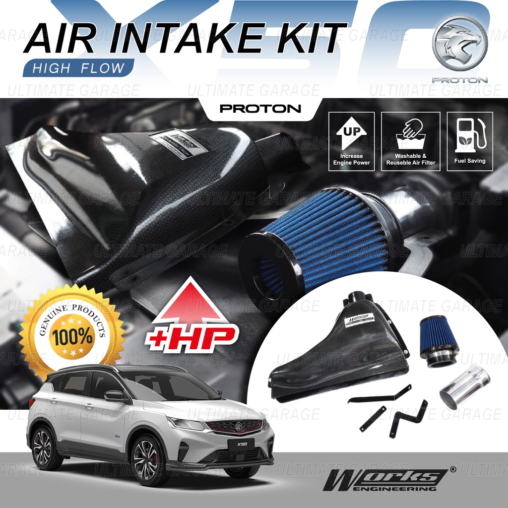 Works Engineering PROTON X50 Induction HIGH FLOW Air Intake Kit 100% ...