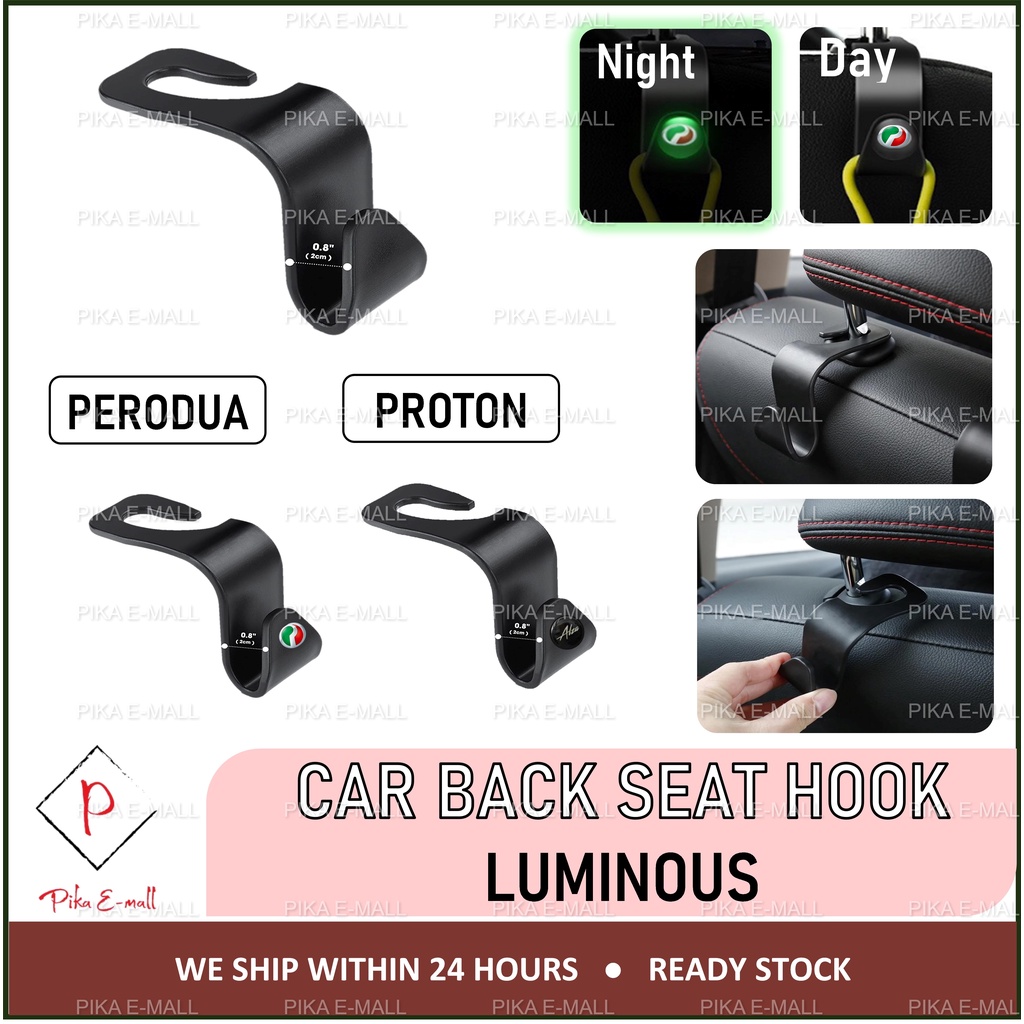 1PC Perodua Proton Car Luminous Headrest Hook Back Seat Hook Multifunction Hanger Car Interior ...