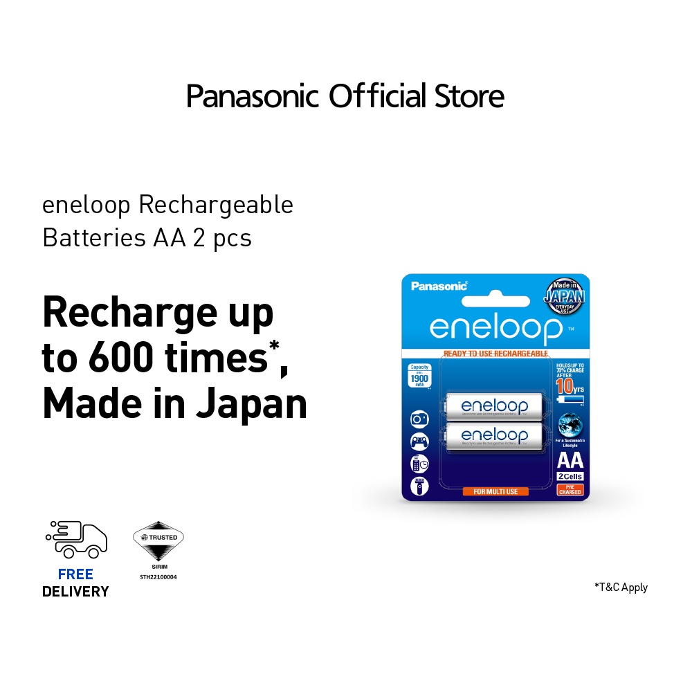 Panasonic Eneloop Rechargeable Aa Battery 2pcs Pack Bk 3mcce 2bt Ec Aa
