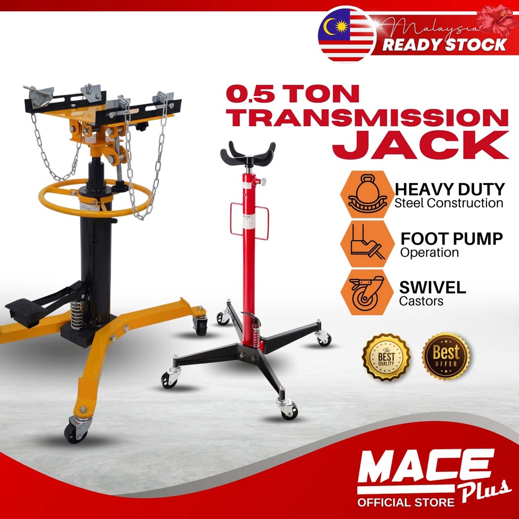 0.5 Ton Transmission Jack ( Red / Yellow ) Professional Hydraulic ...