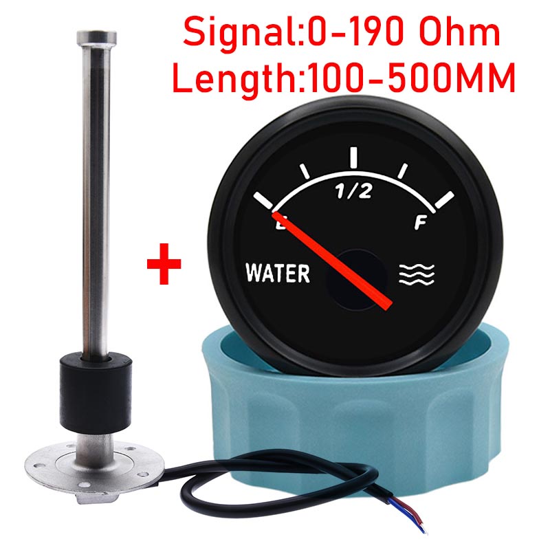 Water Level Gauge Fuel Level Sensor 52mm Water Level Meter Tank Indicator With Red Backlight 100 ...